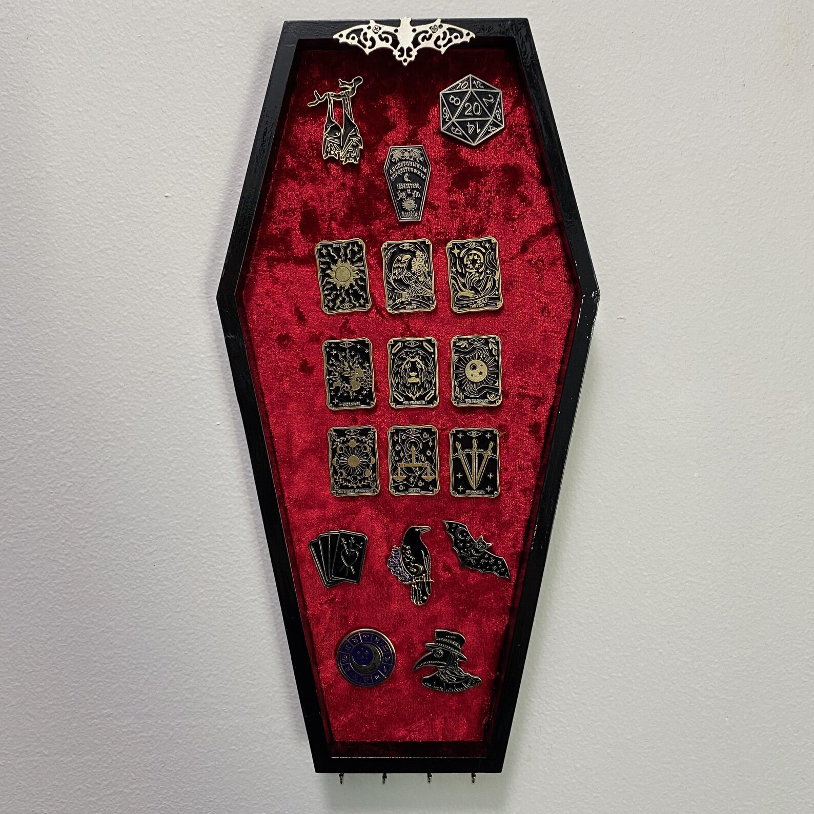 Coffin Pin Board, Black Coffin Bedroom Decor, 12 Inch Pin Board With ...