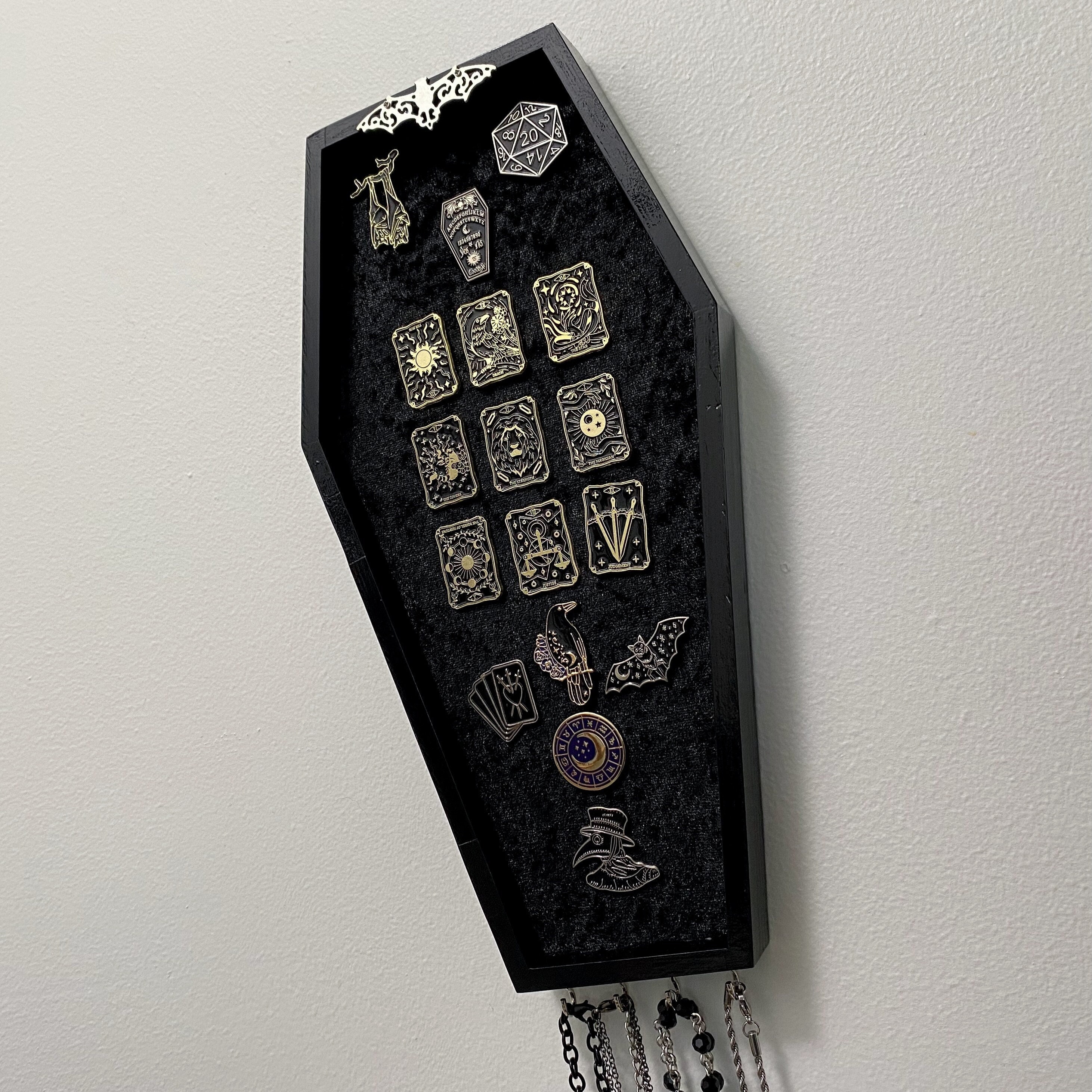 Coffin Pin Board, Black Coffin Bedroom Decor, 12 Inch Pin Board With ...