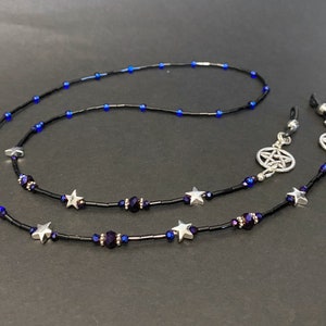 Starry Night Eyeglass Chain, Constellation Eyeglass Chain, Space Witch ...