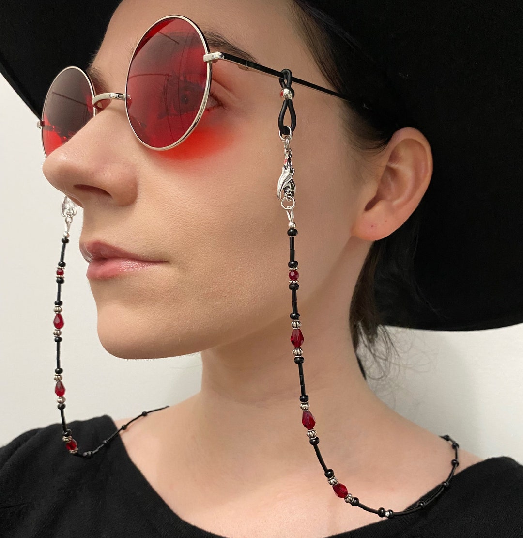 Gothic Blood Drop Eyeglass Chain, Vampire Eyeglass Chain, Gothic ...