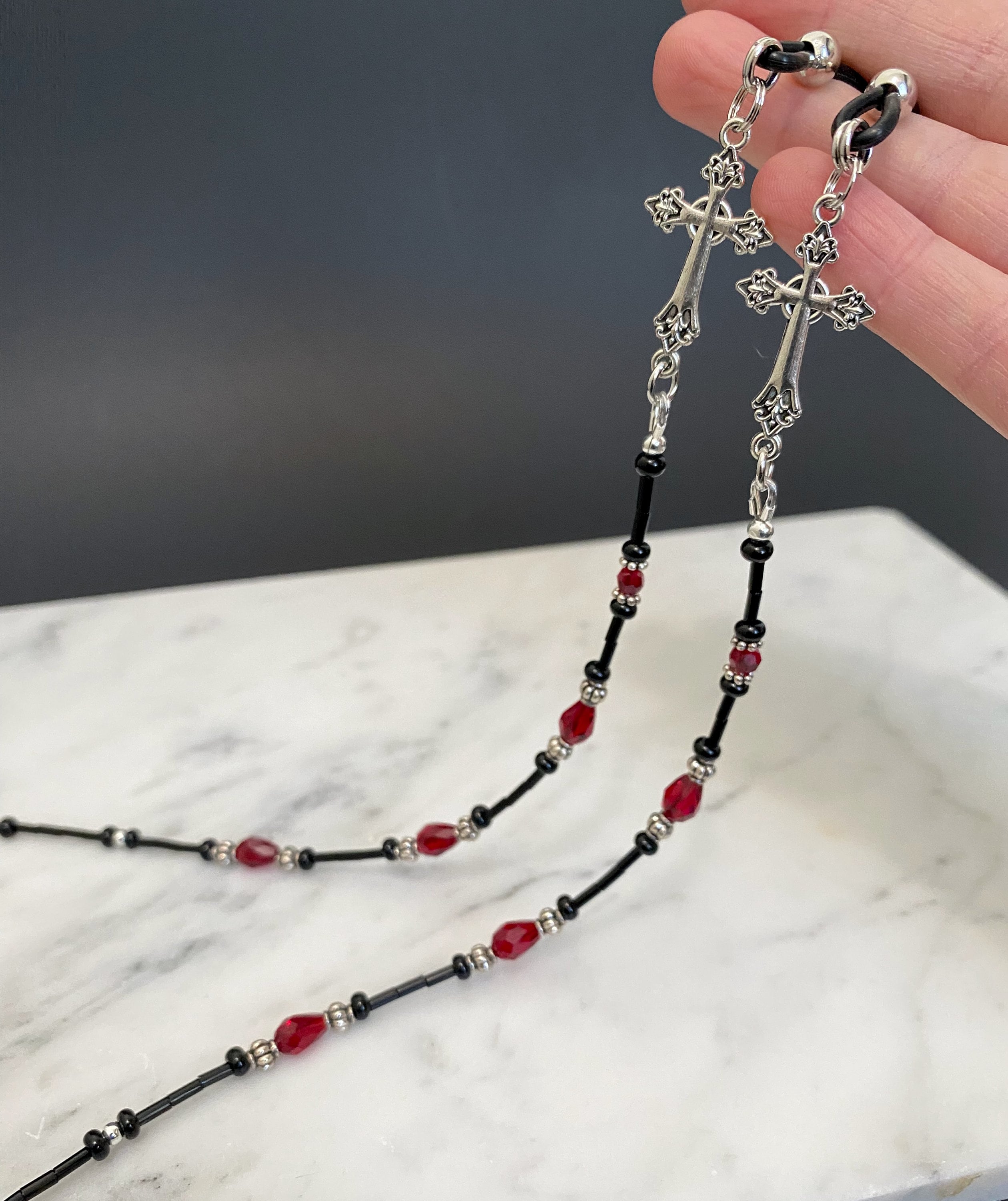 Gothic Blood Drop Eyeglass Chain, Vampire Eyeglass Chain, Gothic ...