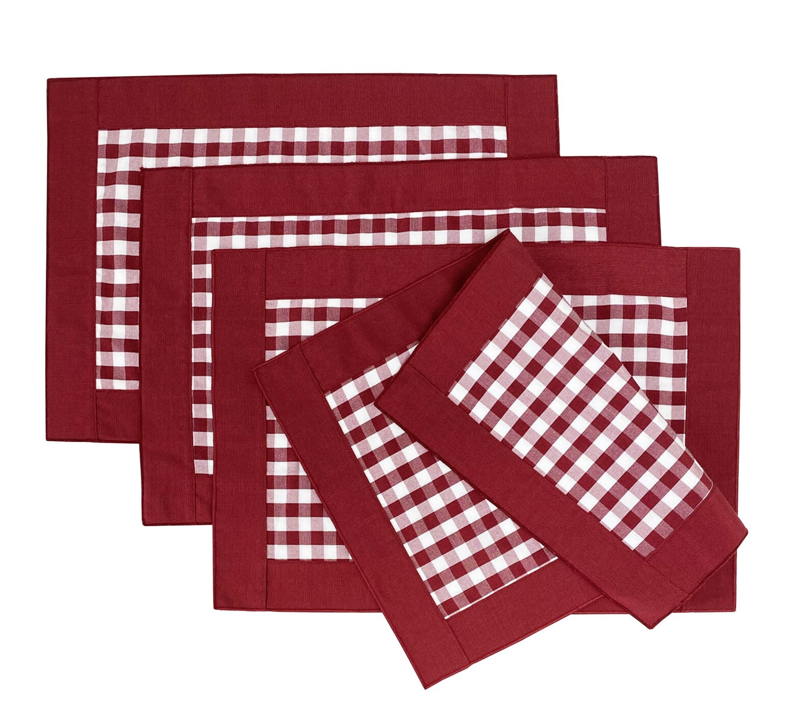 Solid Trim Buffalo Plaid Reversible Placemats Set of 4 - Etsy