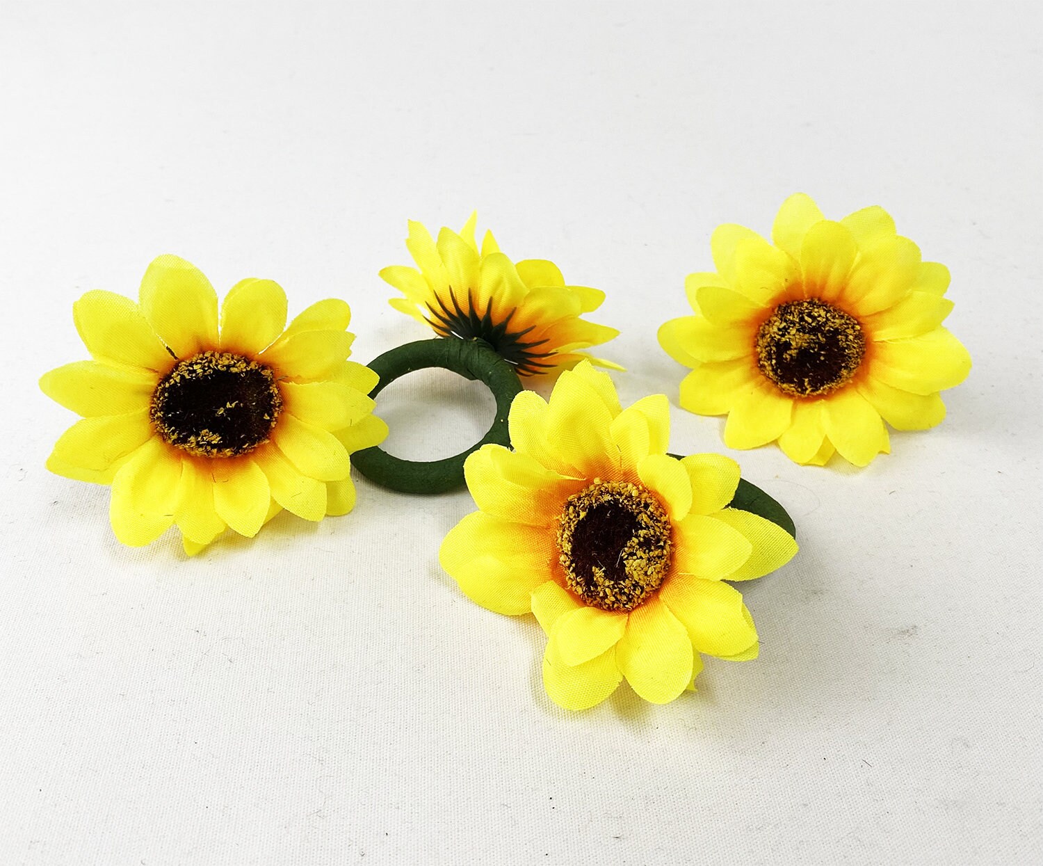 Sunflower Flower Napkin Rings Set of 4 Yellow Flower | Etsy