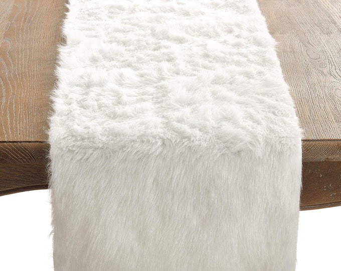 White Christmas Table Runner With Tan Snowflakes, Cotton Winter Table ...