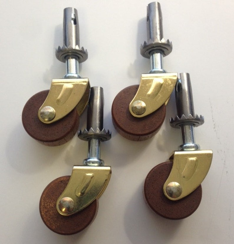 Casters Wood set of 4 Furniture Casters 1-1/8 Dia. - Etsy