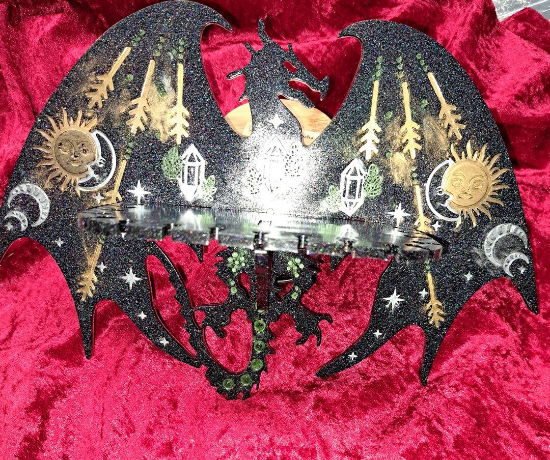Black Glitter Dragon Shelf - Etsy