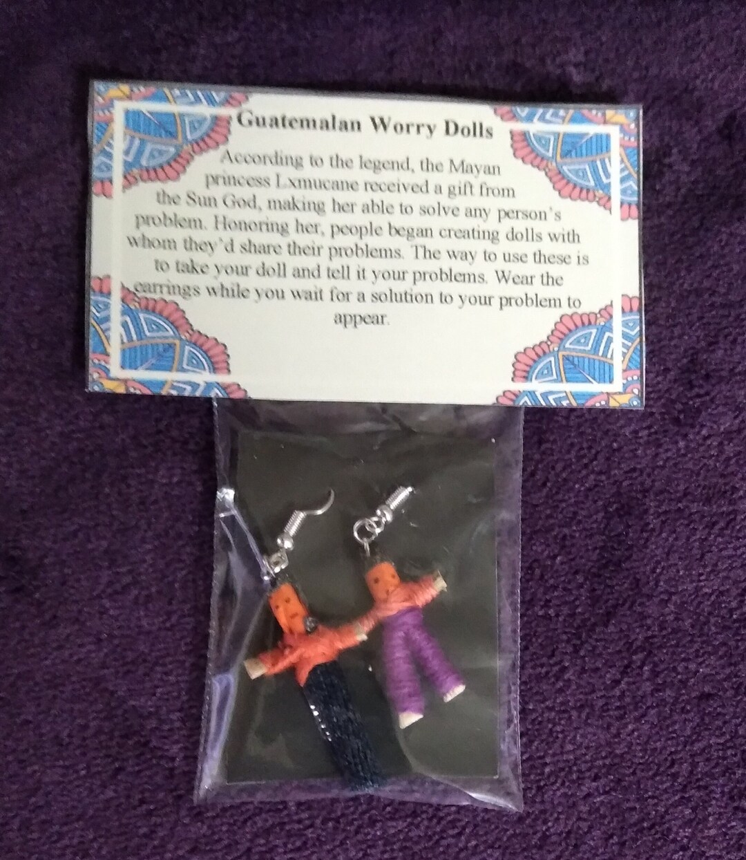 Guatemalan Worry Doll Earrings - Etsy