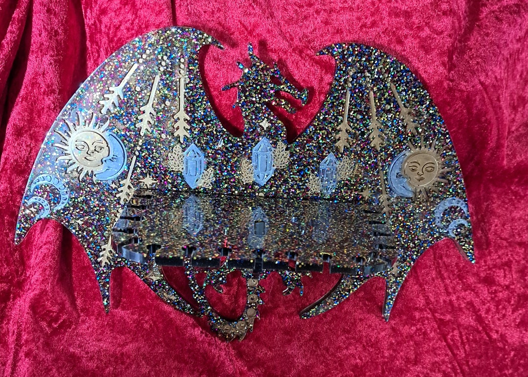 Colorful Glitter Dragon Shelf - Etsy