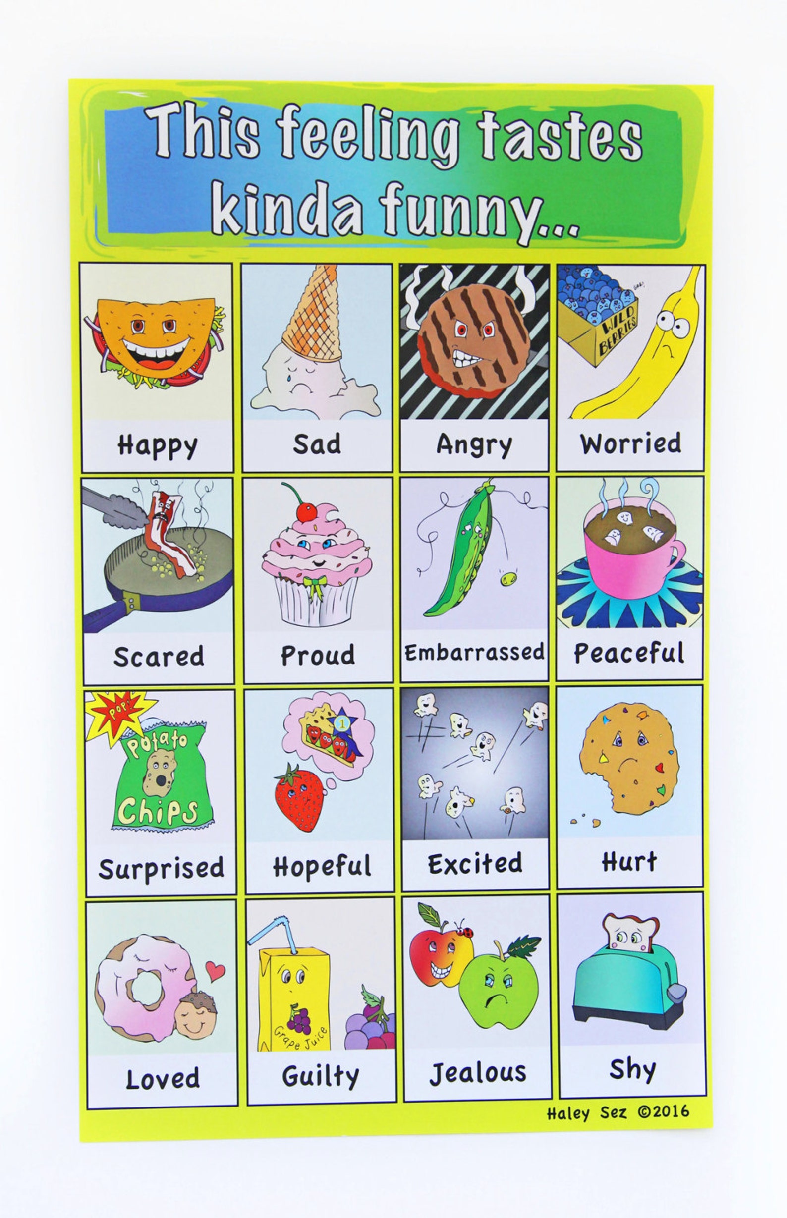 Funny Food Feelings Chart - Etsy