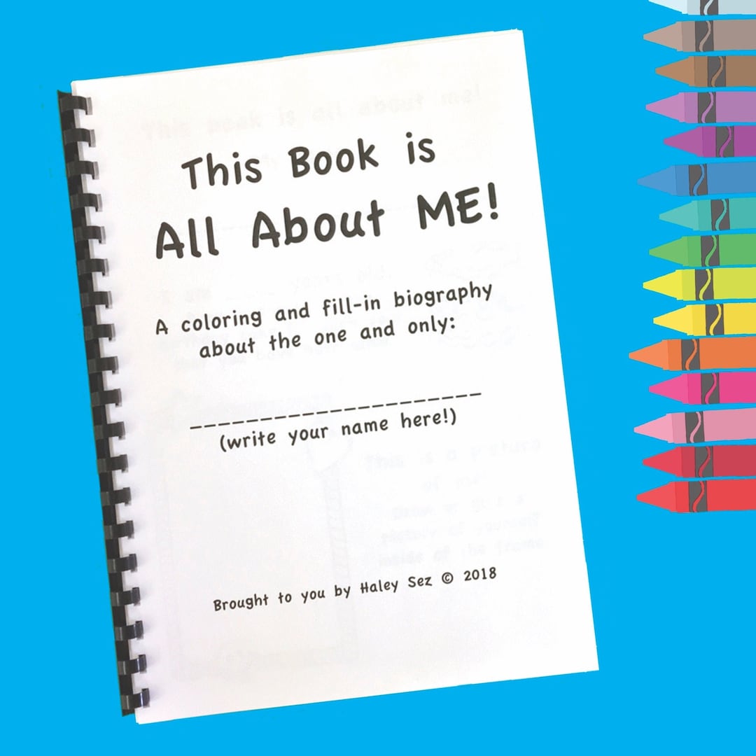 All About ME! A Coloring and Fill-in Biography Activity Book, PDF File ...