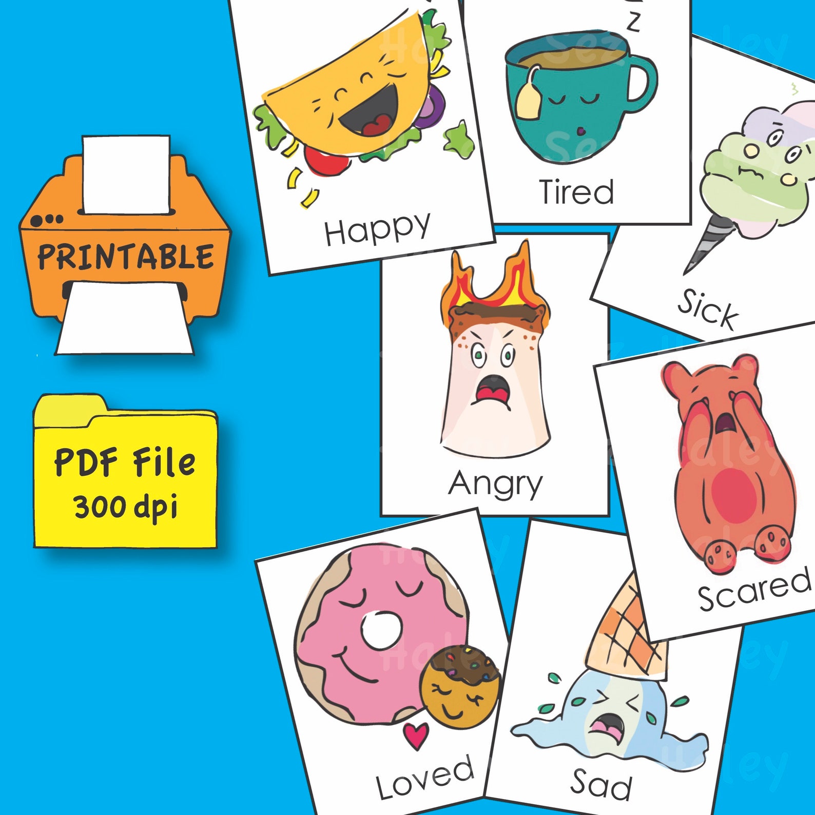 Printable My First Feelings Flash Cards, Social-emotional Learning Tool ...