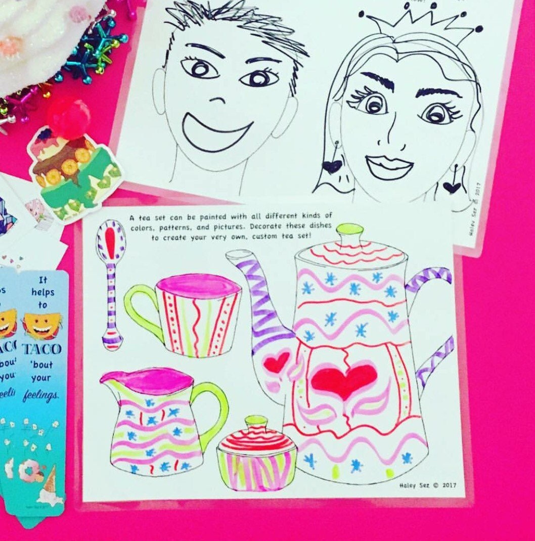 Printable Tea Party Play Mats, Coloring Pages, Activity Sheets, PDF ...