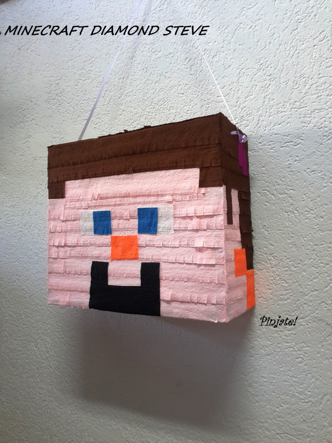 MINECRAFT DIAMOND STEVE pinata birthday gift Minecraft | Etsy