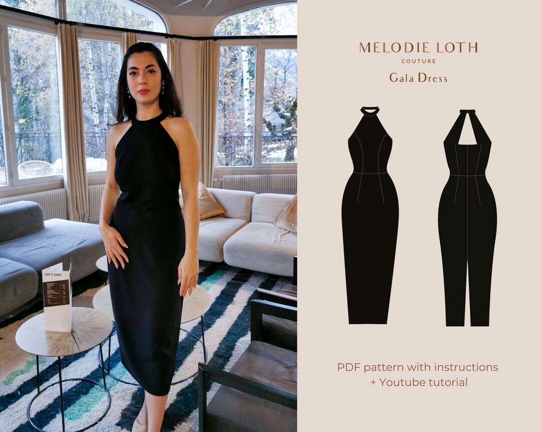 TIMELESS Little Black Dress - Gala Dress - PDF Pattern + Tutorial - Etsy