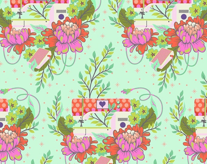 Tula Pink Homemade Sewing Machine Fabric in Mint Cotton Yard Free ...