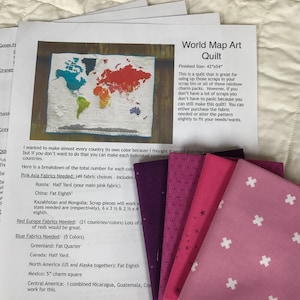 World Map Quilt Pattern/ Small Wall Art World Quilt Pattern Map Quilt ...