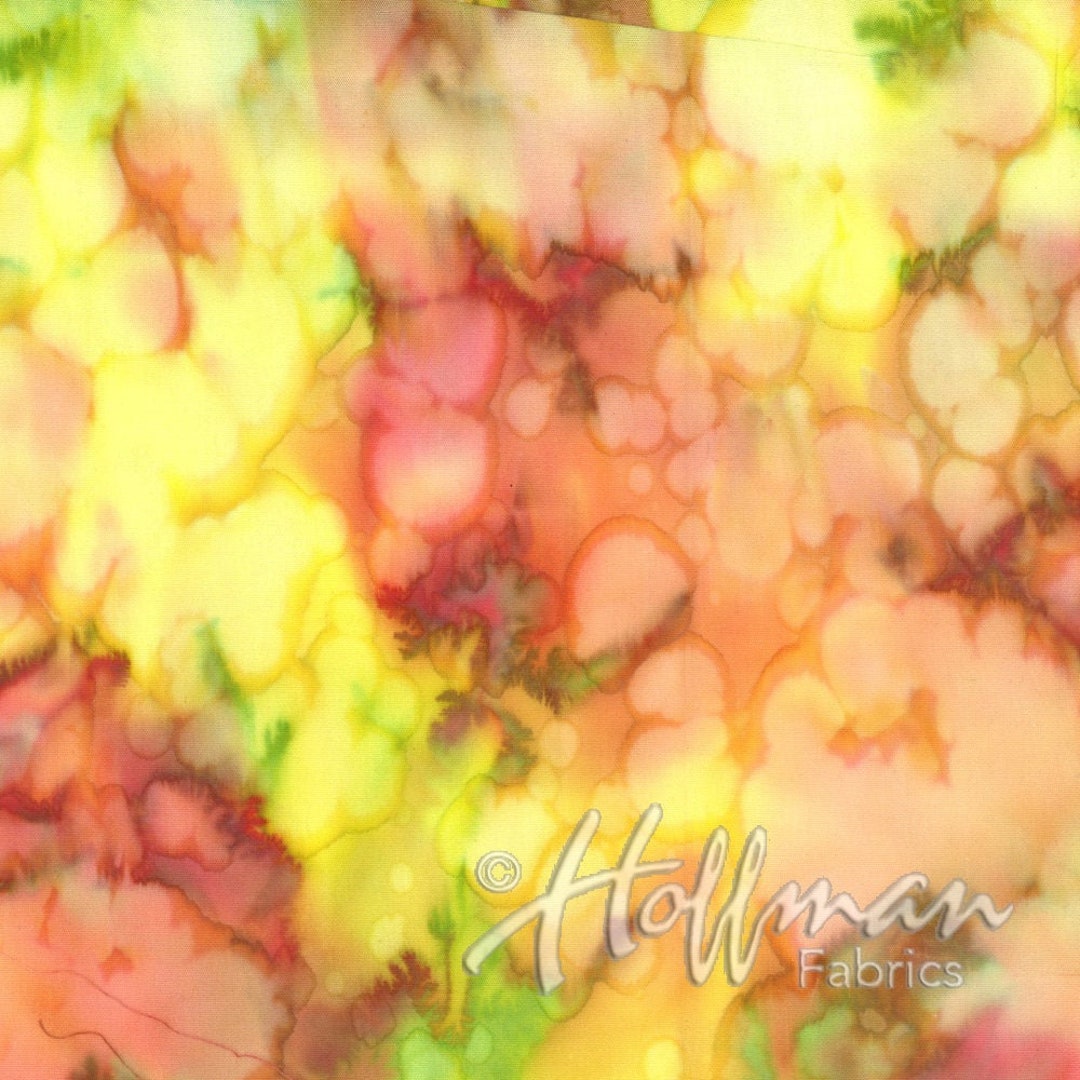 Orange Batik Fabric Hoffman Orange and Yellow Fabric Tie Dye Batik ...