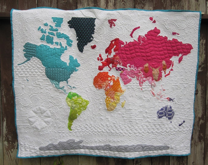 World Map Quilt Pattern/ Small Wall Art World Quilt Pattern Map Quilt ...