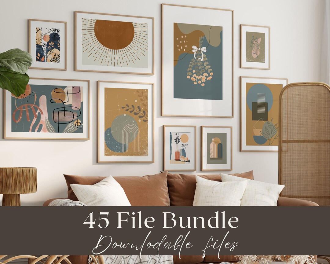 Boho Wall Art Mega Bundle Gallery Set Modern Abstract Minimalist ...