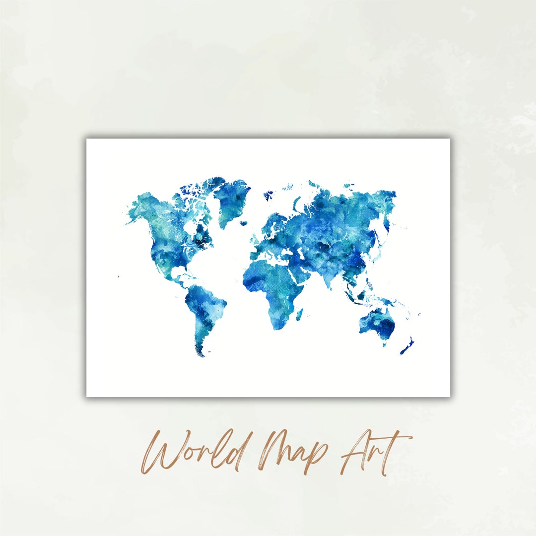 World Map Wall Art Large World Map Print Poster Map of the - Etsy