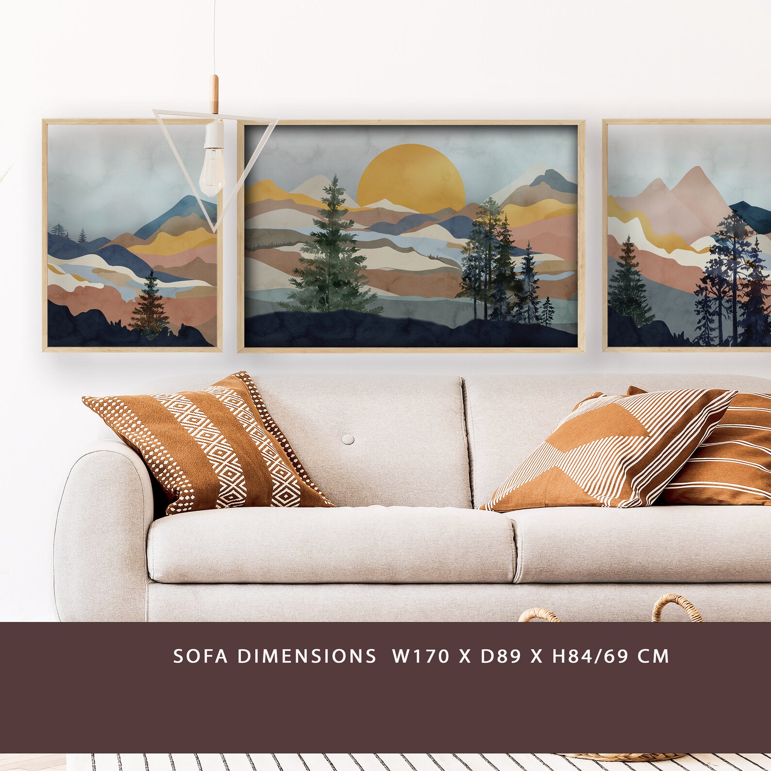 Set of 3 Landscape Triptych Wall Art for Over the Bed Art Set - Etsy
