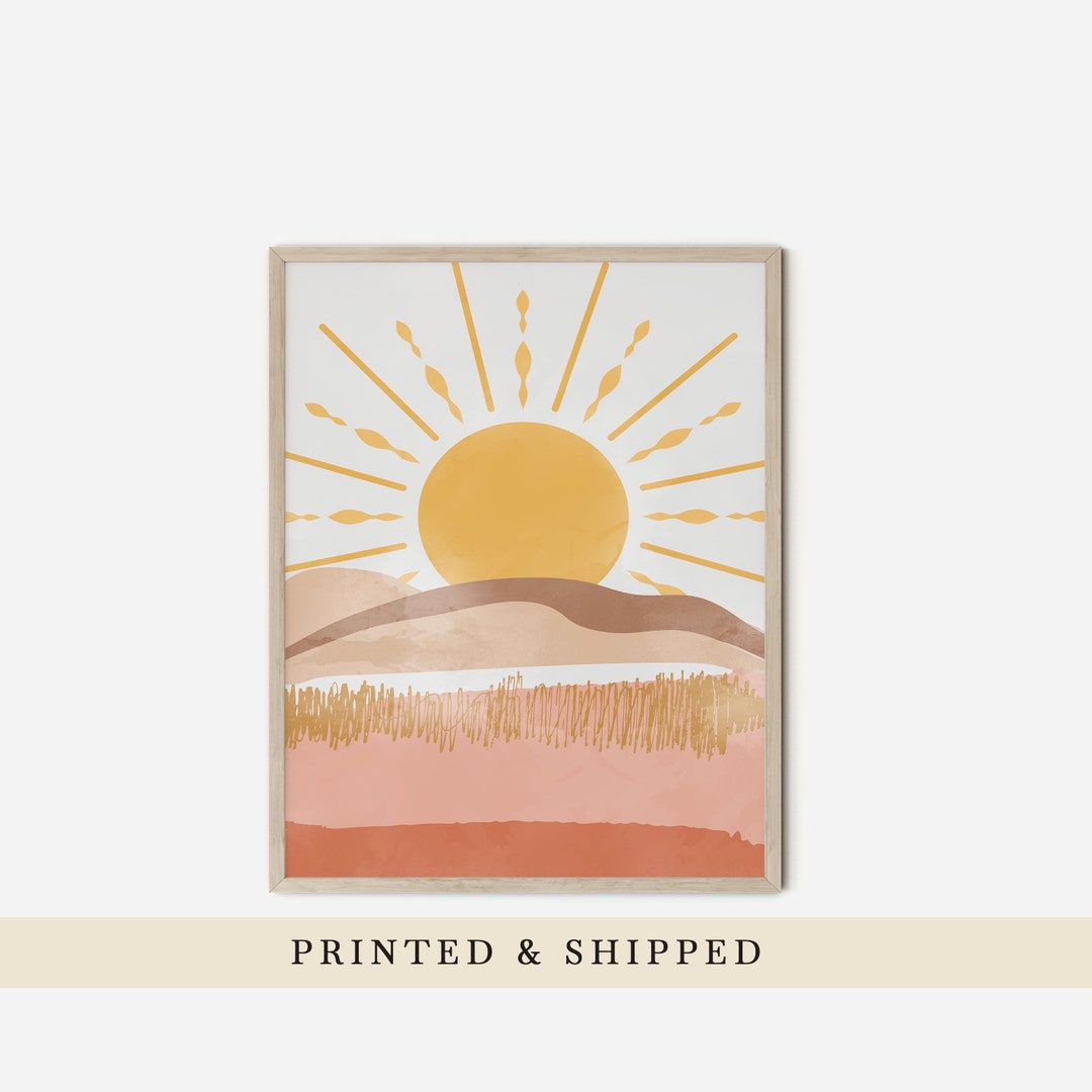 Sun Wall Art, Sun Art Prints, Rising Sun Art, Sun Art Prints, Boho ...