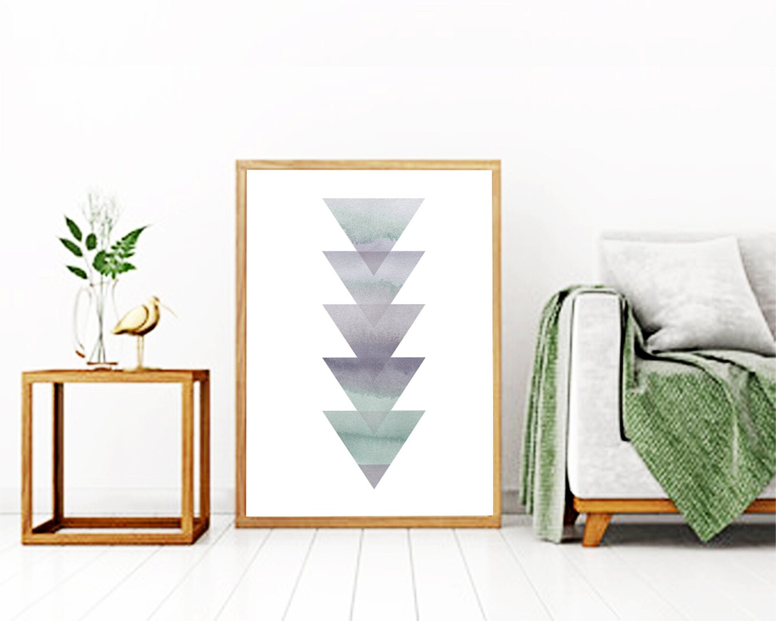 Geometric Art Triangle Print Scandinavian Minimal Pastel - Etsy