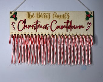 Christmas Candy Cane Countdown - Etsy