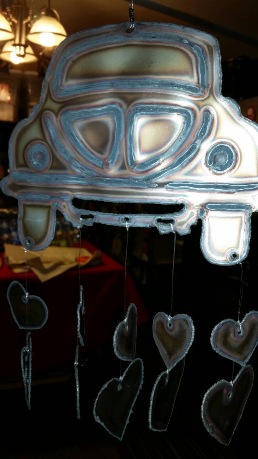 Volkswagen Wind Chime With Hearts Hanging. - Etsy