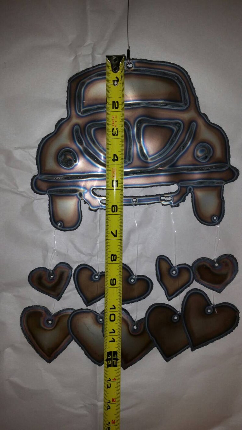 Volkswagen Wind Chime With Hearts Hanging. | Etsy