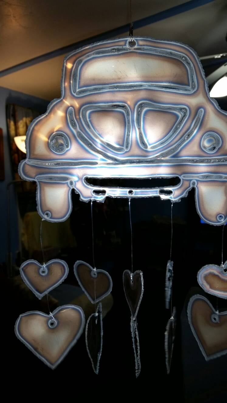 Volkswagen Wind Chime With Hearts Hanging. - Etsy