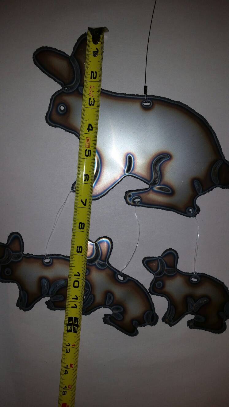 Rabbit Wind Chime With Rabbits Hanging - Etsy