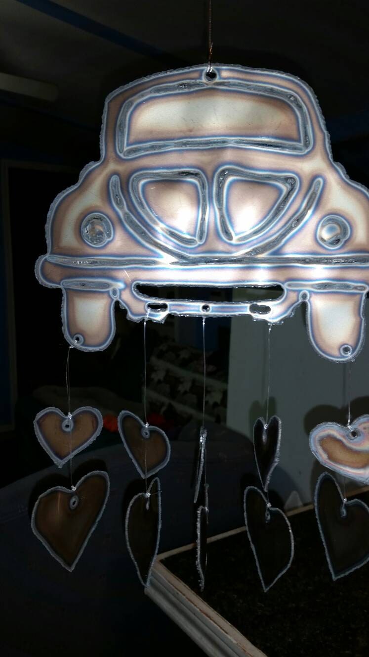Volkswagen Wind Chime With Hearts Hanging. - Etsy