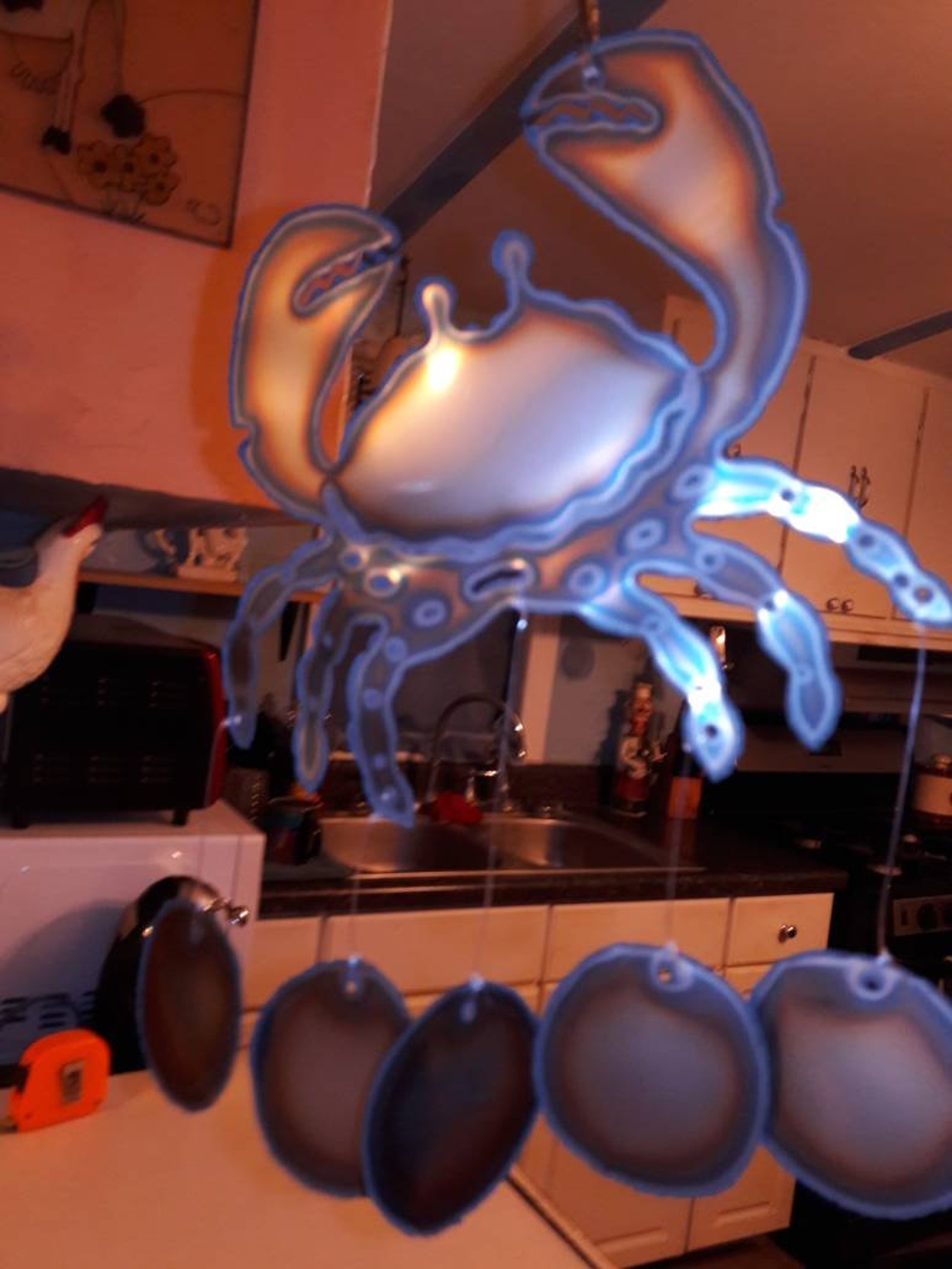 Crab Wind Chime Cut From Stainless Steel - Etsy