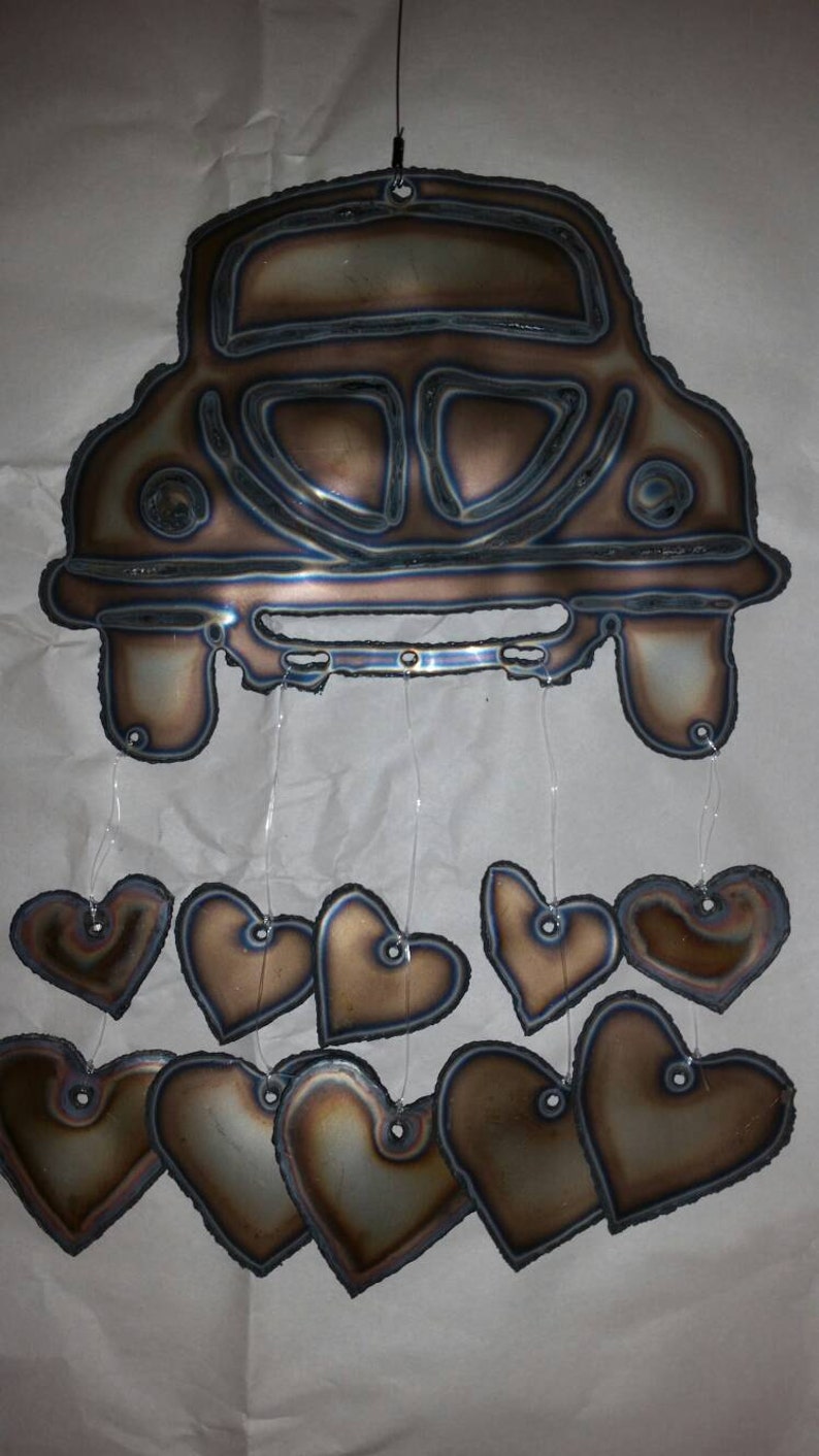 Volkswagen Wind Chime With Hearts Hanging. - Etsy