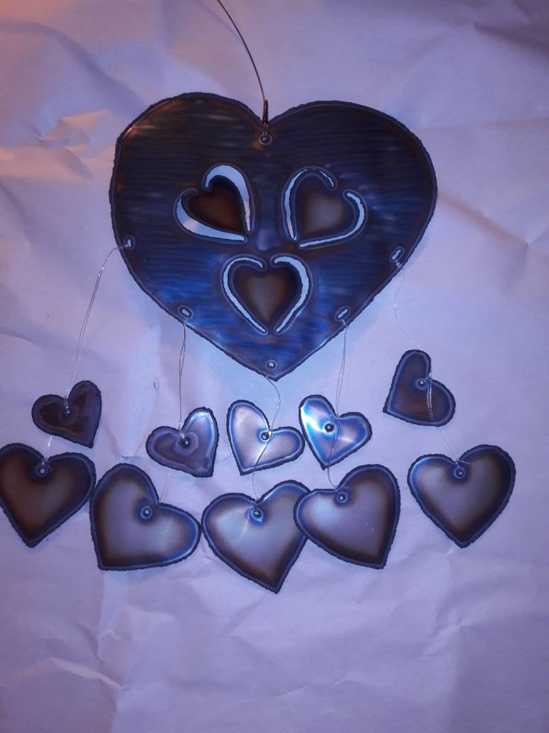 Hearts Wind Chime Cut From Stainless Steel - Etsy