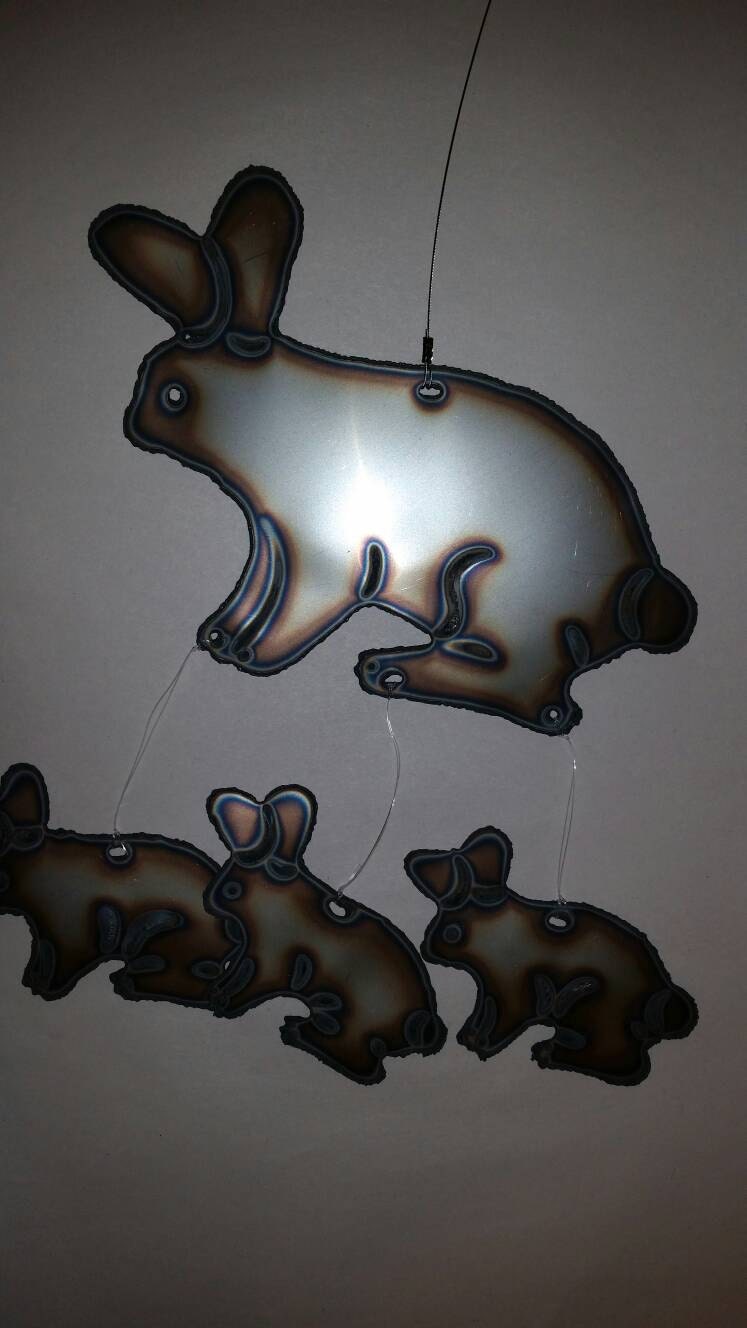 Rabbit Wind Chime With Rabbits Hanging - Etsy