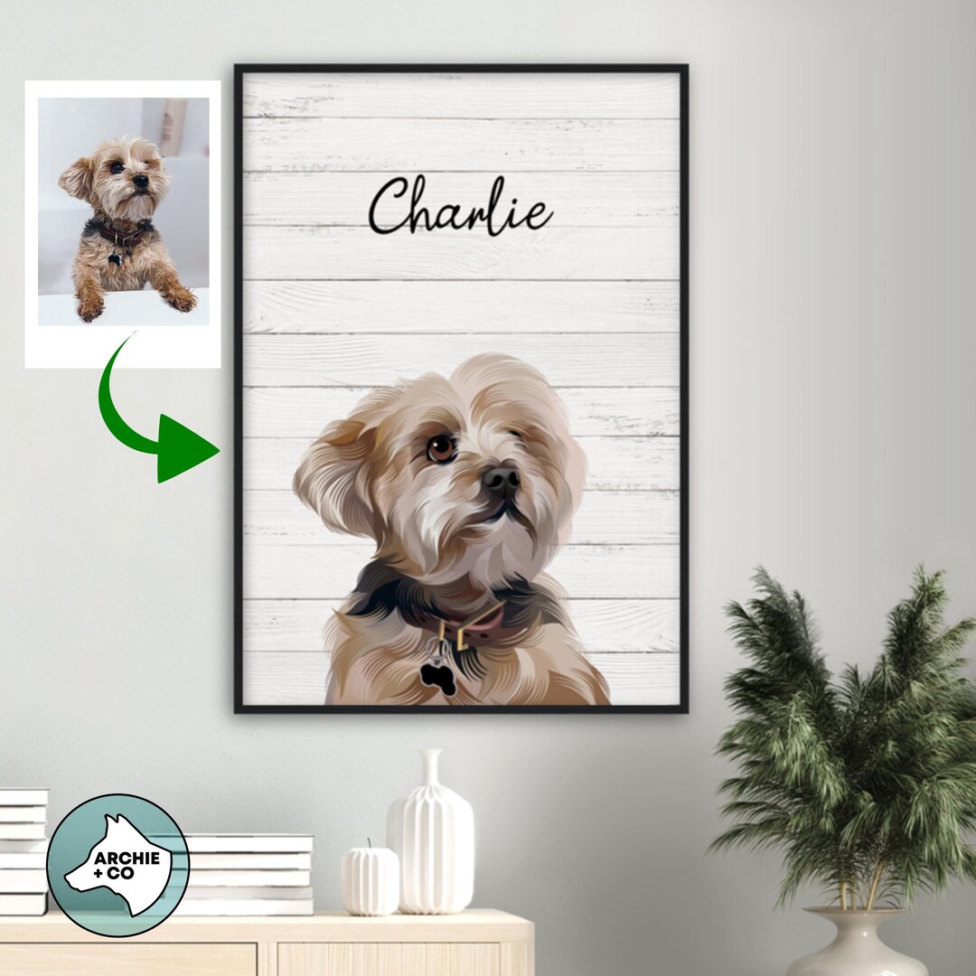 Custom Pet Portraits | Posters and Framed Posters and Canvas | Pet Gift ...