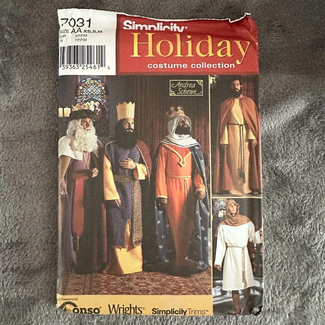 Simplicity 7031 Nativity Costume Pattern: Three Wise Men Robes (mens XS ...