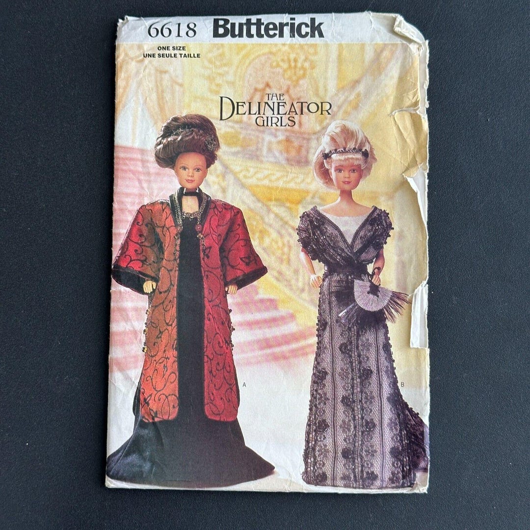 Butterick 6618 Doll Clothes Pattern 11.5 Inch Delineator Girls 1908 ...