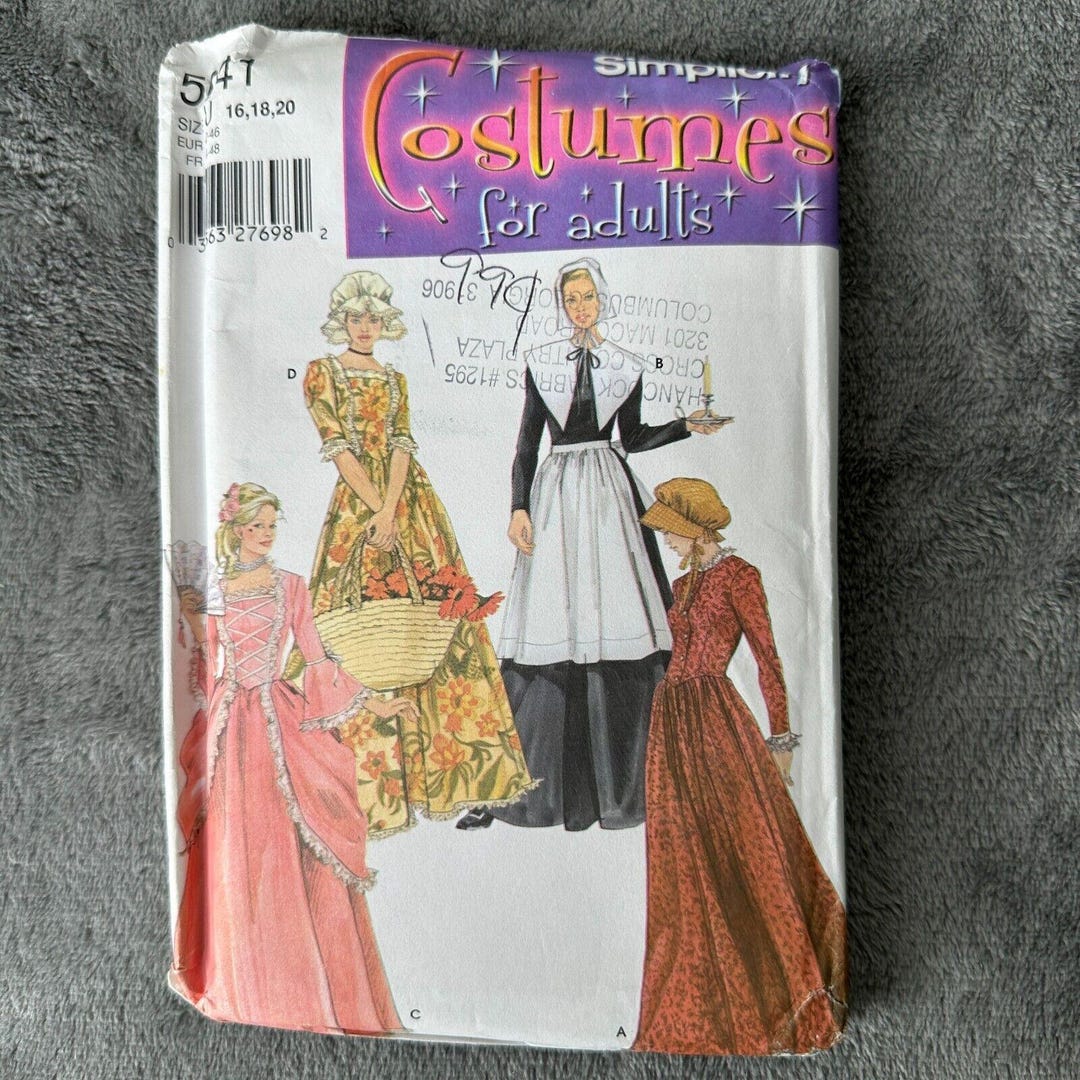 Simplicity Sewing Pattern 5041 Sz 16-20 Colonial Puritan Dress Costume ...