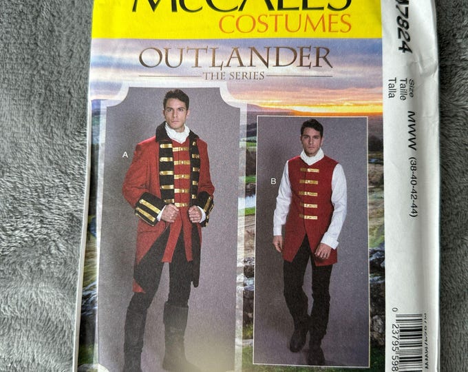 Mccalls Costumes Sewing Pattern Outlander M7824 Sz 38-44 Jacket Vest - Etsy