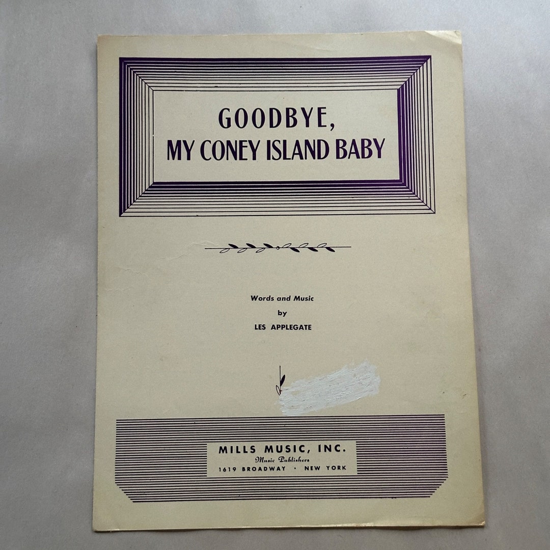 Goodbye My Coney Island Baby 1948 Vintage Sheet Music Piano Voice Vocal ...