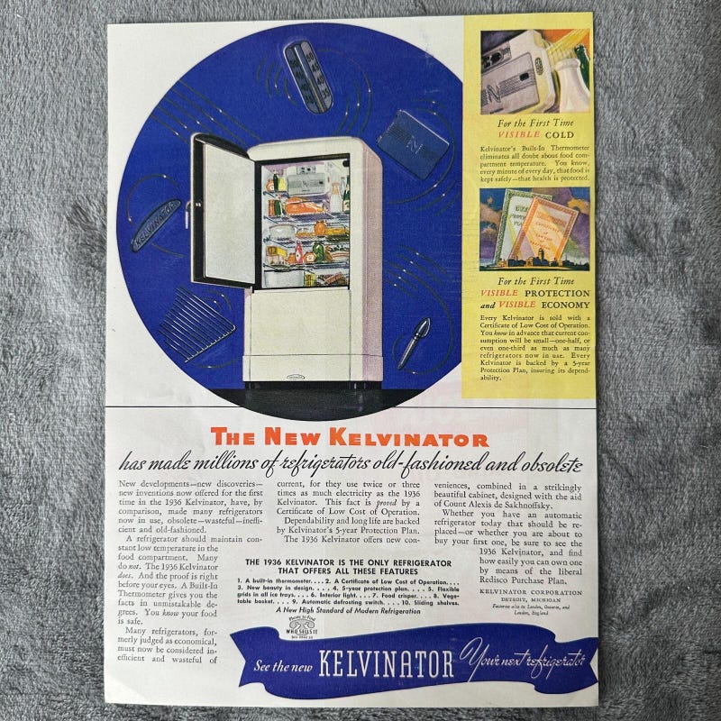 Vintage Kelvinator Refrigerator - Etsy