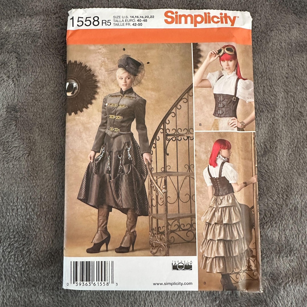 Simplicity 1558 Steampunk Costume Sewing Pattern Sz 14-22 Goth Cosplay ...