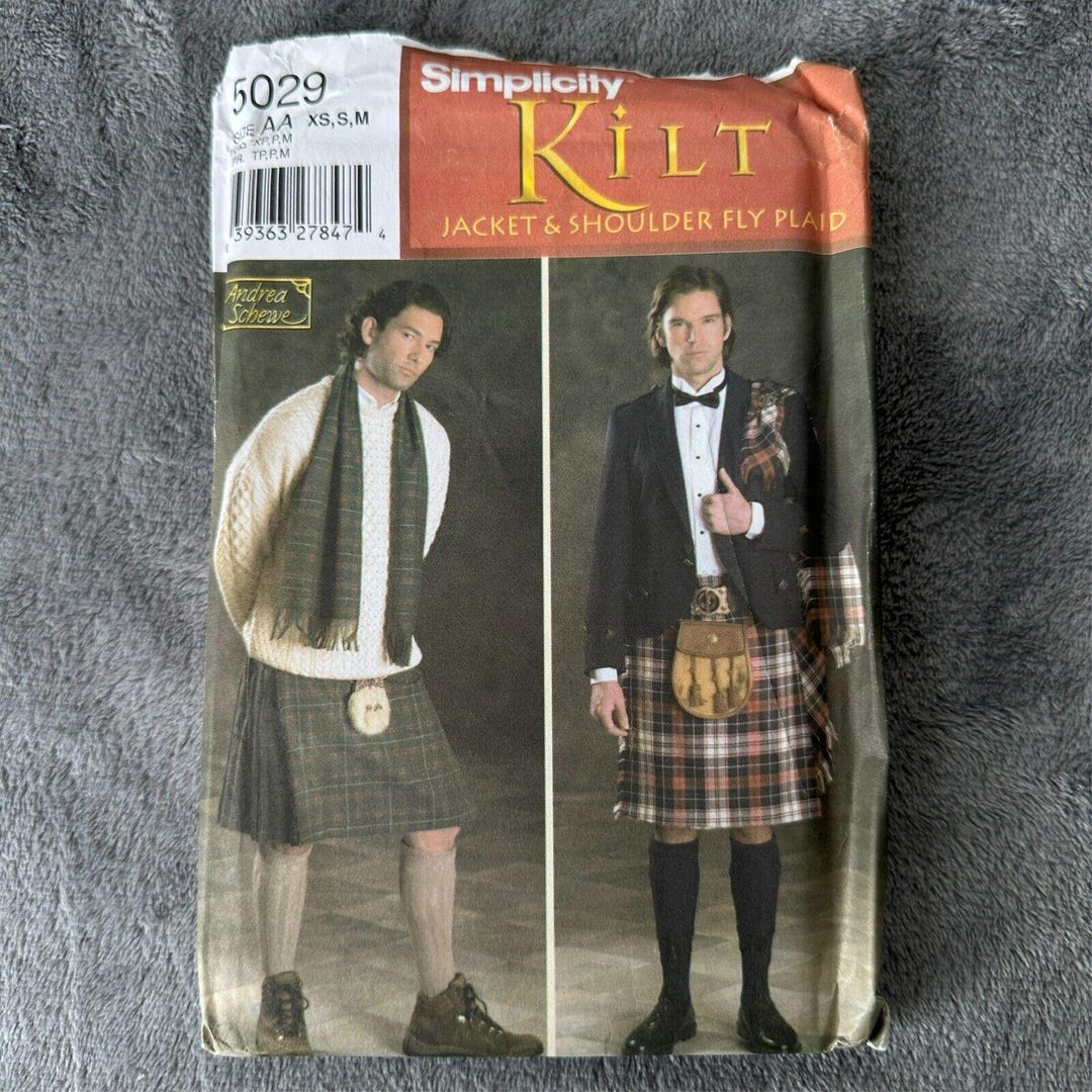 Simplicity Sewing Pattern 5029 Sz 32-40 Scottish Kilt Jacket Men ...