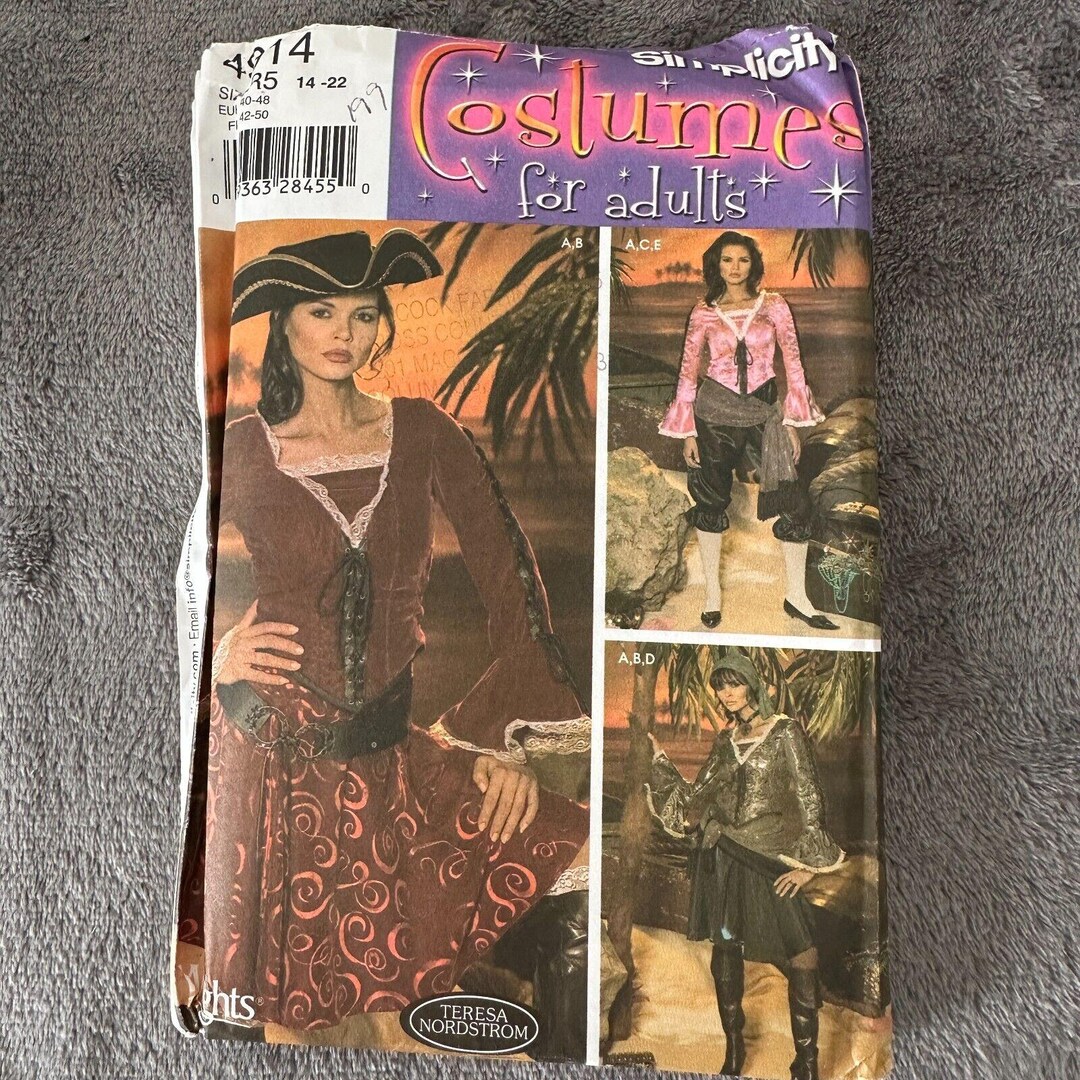 Simplicity 4914 Pirate Costume Pattern Sz 14-22 Sexy Wench Cosplay ...