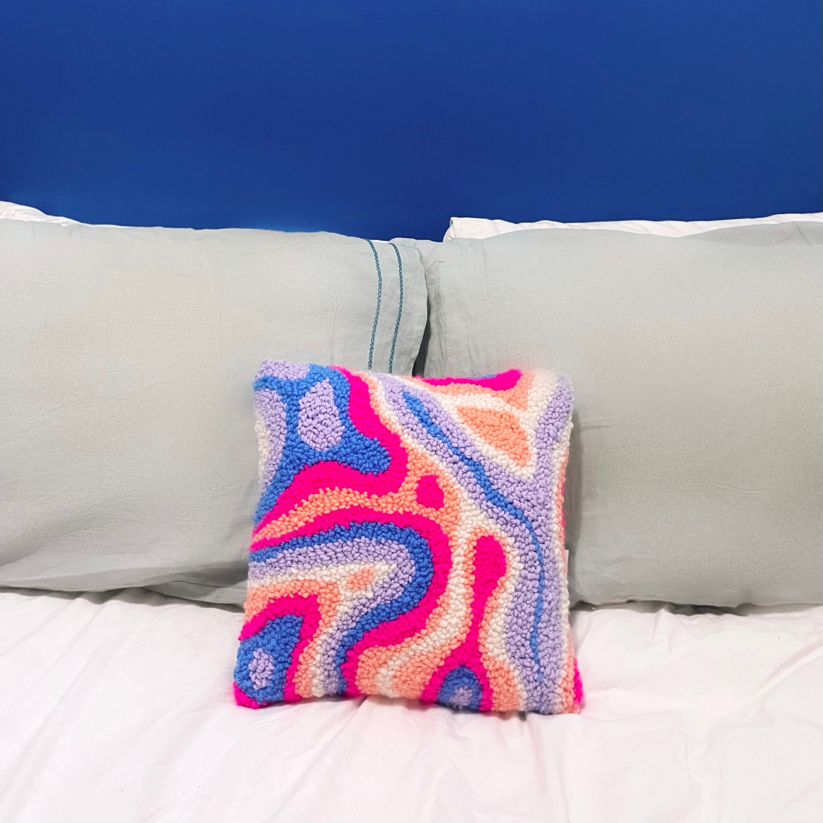 Tufted Abstract Colorful Pillow - Etsy