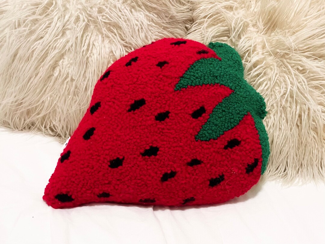 Tufted Strawberry Pillow - Etsy
