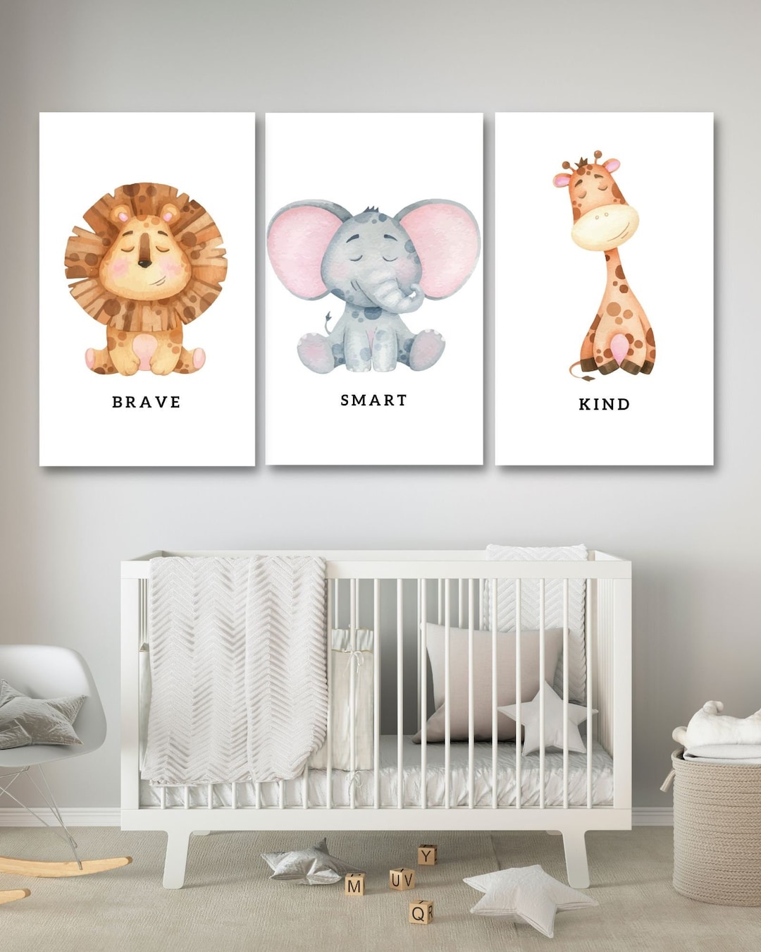 Nursery Watercolor Animal Wall Art | Nursery Wall Decor | Kids ...